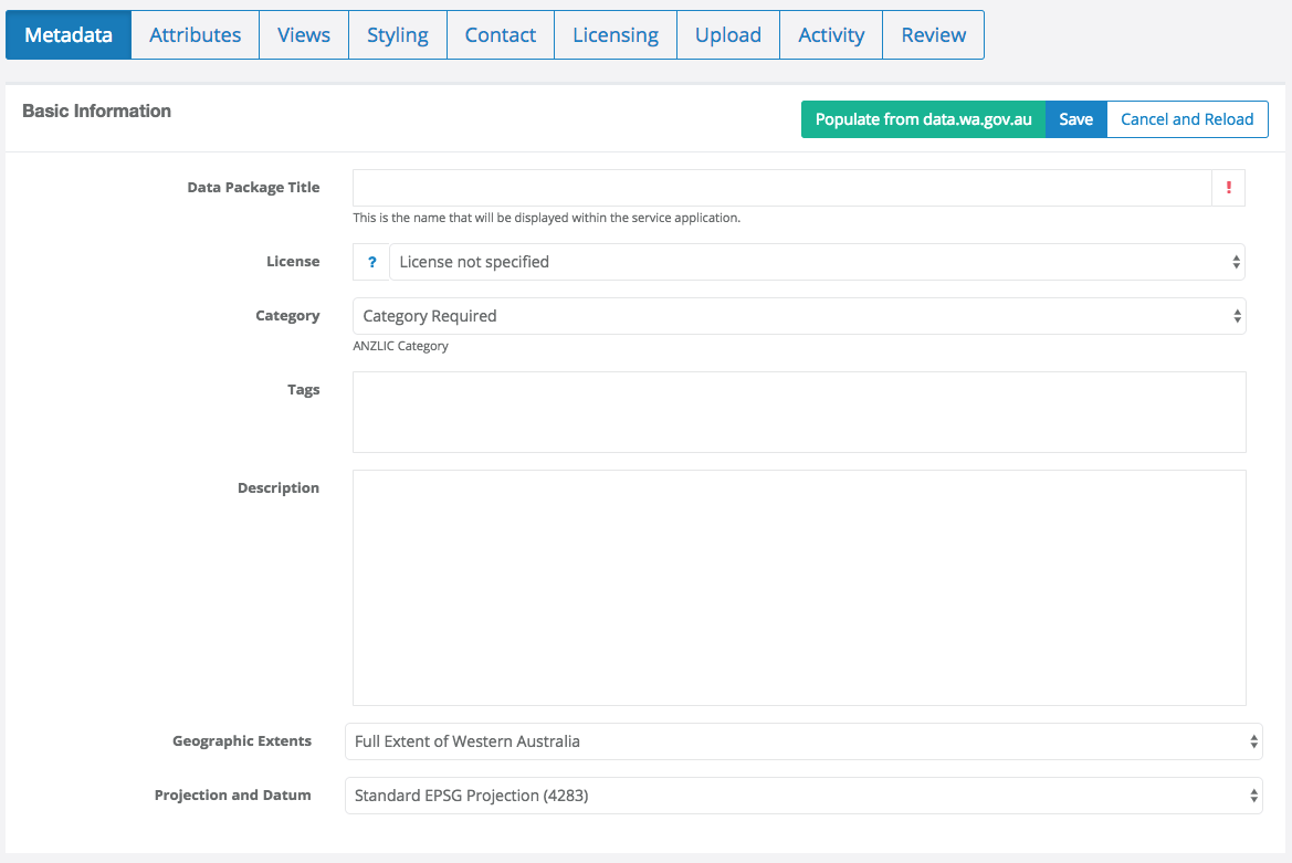 Registering your geospatial dataset – DataWA Toolkit